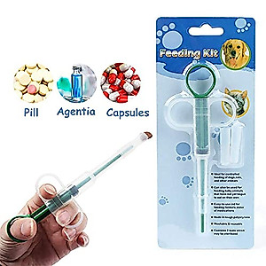 Anzero Pets Feed Solid Pills Gun Pet Pill Dispenser Dog Pill Dispenser Cat Pill Shooter Tablet Soft Tip Syringe Pet Medical Feeding Dispenser for Small Pet