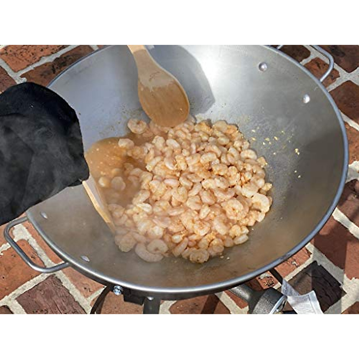 King Kooker 24WC 12" Portable Propane Outdoor Cooker with Wok, 18.5" L x 8" H x 18.5" W, Black