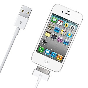 T-H-SEE iPad Cable, 6ft White 30 Pin to USB Cable High Speed Sync Charging Cord Cables for iPhone 4/4s, iPhone 3G/3GS, iPad 1/2/4, iPod