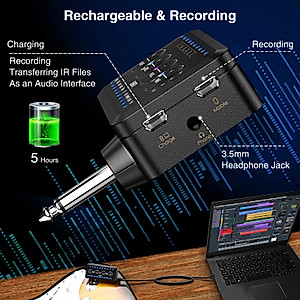 LEKATO Guitar Headphone Amp Rechargeable Micro Headphone Amplifier with Multi Effects - Amp Models, IR Loading, Tuner, Portable Bass Guitar Headphone Amplifier Delay Reverb Chorus Overdrive