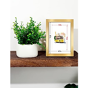 Annecy 5x7 Picture Frames (4 Pack, Gold), Simple Designed Photo Frame, For Pictures 5x7 for Wall or Table Display, Classic Simple Home Office Decor