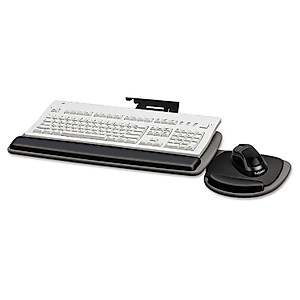 Fellowes 93841 Keyboard Tray, Gel Rest, 30-1/2-Inch x20-Inch x4-1/2-Inch , Graphite/Black