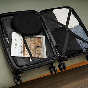 GinzaTravel Rune series expandable 3 Luggage Sets,Lightweight Hardside Suitcase With Spinner Wheels TSA Lock,PP material business fashion suitcase