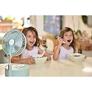 Portable Fan & Essential Oil Diffuser – Foldable Standing or Desk Fan with Night Light, Air Diffuser, Humidifier – 24 Hr. Run Time (Green)