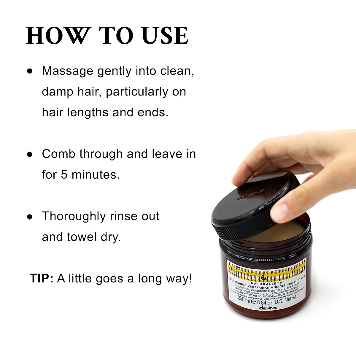 Davines Naturaltech NOURISHING Vegetarian Miracle Conditioner, Moisturize And Hydrate Brittle And Unstructured Hair, Add Softeness While Brightening, 8.84 oz.