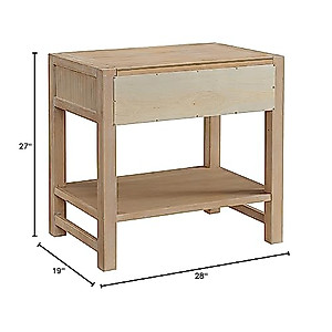 Alaterre Furniture Arden Nightstand, Light Driftwood
