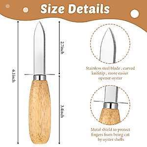 Tarpop 16 Pieces Oyster Shucking Set 8 Stainless Steel Oyster Shucking Knife and 8 Level 5 Protection Cut Resistant Gloves Oyster Opener Tool Seafood Opener Kit for Oyster Clam Pearl Shell Shucking