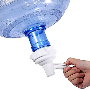 Yosoo Water Dispenser Valve, Plastic Drinking Bottle Top Spigot Water Replacement Bottle Top Valve Faucet Dispenser Simple Device White