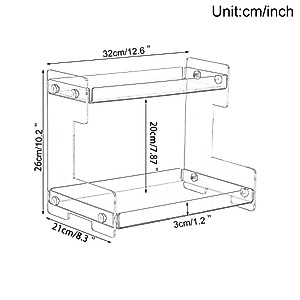 Gudetap Bathroom Organizer Countertop 2-Tier Organizer for Cosmetics Clear Vanity Tray Corner Shelf for Makeup Cosmetic Perfume Acrylic Organizer in Vanity Dresser Bathroom Kitchen Living GTZ2201