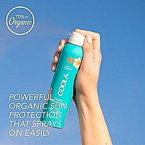 COOLA Organic Sunscreen SPF 70 Sunblock Spray, Dermatologist Tested Skin Care for Daily Protection, Vegan and Gluten Free, Peach Blossom, 6 Fl Oz