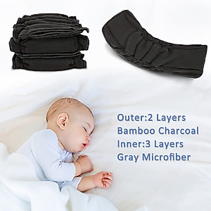 TDIAPERS Cloth Diapers Washable Reusable One Size Adjustable for Baby 6 Pack with 12 Inserts