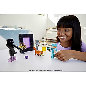 Mattel Minecraft Fox Action Figure, 3.25-in, with 1 Build-a-Portal Piece & 1 Accessory, Building Toy Inspired by Video Game, Collectible Gift for Fans & Kids Ages 6 Years & Older