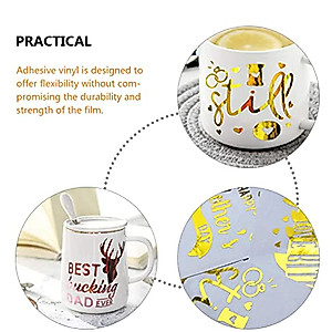 VILLCASE 3 Rolls Self Adhesive Vinyl Stickers Cup Vinyl White Vinyl Vinyls Clothing Transfer Color Changing Vinyl Transfer Tape for Vinyl White Permanent Vinyl Glass Film Glossy Crafts PVC