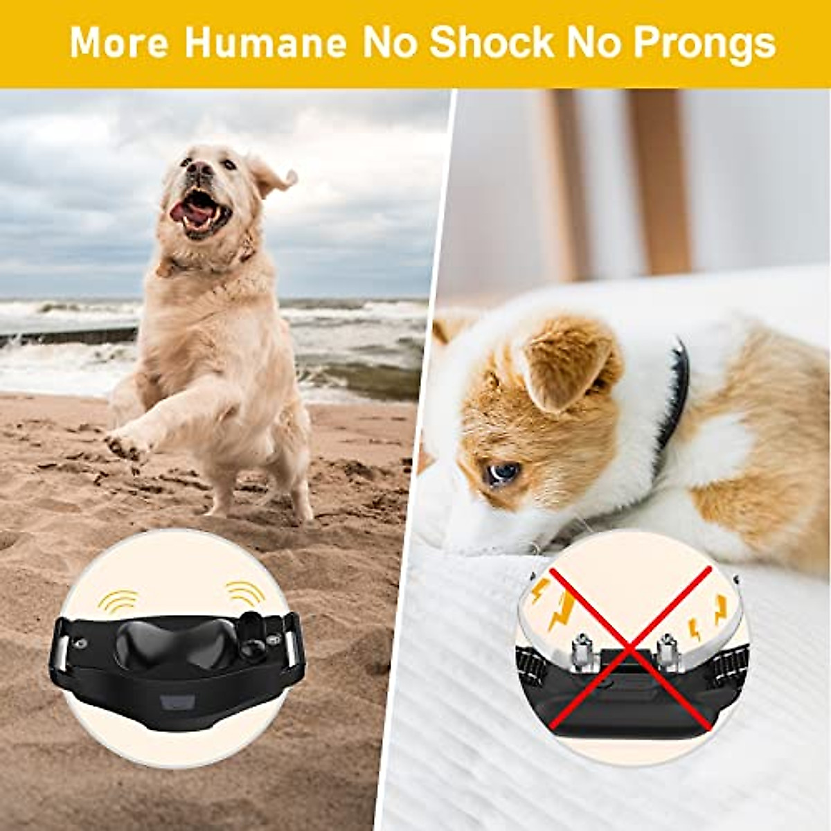 PATPET Vibrating Dog Collar No Shock - Dog Training Collar with Remote Up to 1000ft Range, Rechargeable Waterproof Vibration Collar for Dogs with 3 Training Modes, No Prongs and No Shock