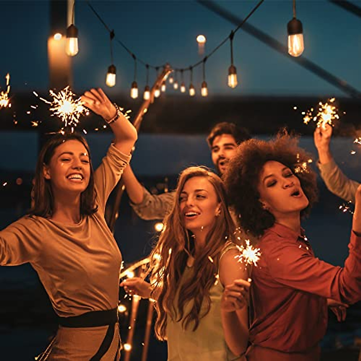 Nora Gift Solar Outdoor String Lights with 12 Edison Shatterproof Bulbs-28FT Commercial Grade Waterproof Strand,Haning String LED Lights Decor for Garden, Backyard, Porch, Café and Bistro