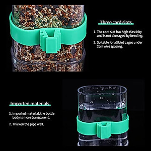 2 pcs Bird Feeder for Cage, Parakeet Water Dispenser Parrot Feeder Parakeet Waterer Cockatiel Cage Accessories, Automatic Feeding for Budgies Finch Canaries Lovebirds
