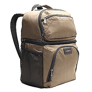 WOLVERINE 36 Can Cooler Backpack | Durable Nailhead Nylon, Dual Compartment Cooler & Dry Storage, Padded Mesh Back Panel, & Exterior Water Bottle Pockets
