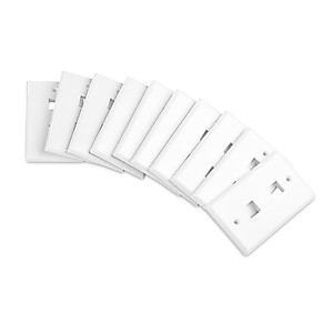 Cable Matters 10-Pack Low Profile 2-Port Keystone Jack Wall Plate, RJ45 Wall Plate for Keystone Jacks in White