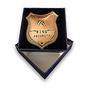 Ring Security Badge, Made of Metal, with Gift Box, Gift for Ring Bearer, Wedding Accessories for Boys (Champagne)