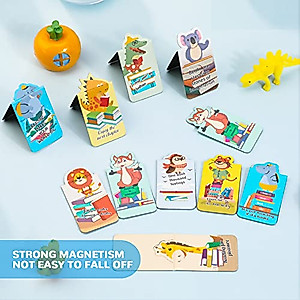 MWOOT 24Pcs Animal Magnetic Bookmarks, Magnet Page Markers Kit for Reading Lover, Creative Magnetic Page Clips Bookmark for Kids Students School Office Book Lovers Reading Supplies (12 Styles,5.5x3CM)