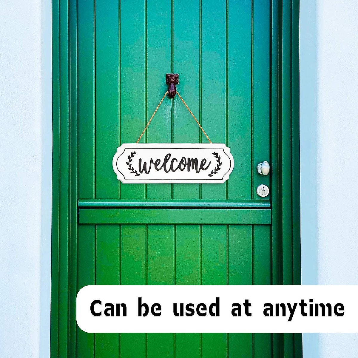 Rustic Wooden Welcome Sign for Front Door Decor | White 11.61 x 3.74 Inch