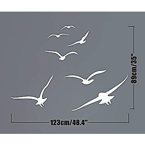 Flying Birds Wall Decals, Birds Vinyl Decals, Dorm Decals, Nursery Wall Decals, Office Decor, Modern Wall Decals for Kids Room Bedroom Living Room, Home Decor Wall Stickers Y20 (White)