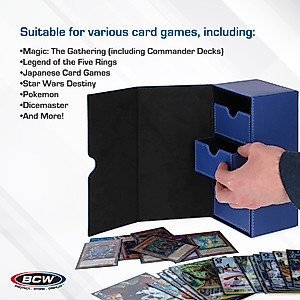 BCW Deck Vault-LX 200 - Red | Premium Card Deck Box with 100 Sleeved Card Capacity, Magnetic Closure, and Dice Tray | For Magic Commander, Pokemon