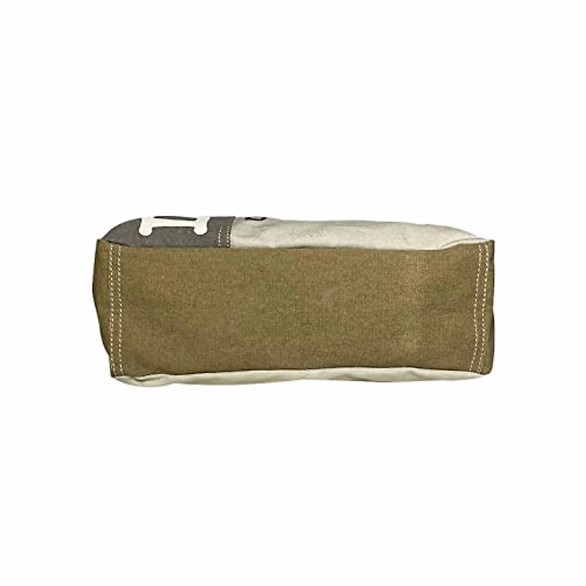 Mona B. Vintage Recycled Upcycled Canvas Life Is Short with Vegan Leather Trim (Tote)