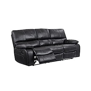 GLOBAL FURNITURE USA Reclining Sofa, Grey/Black