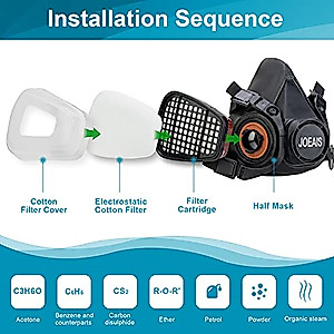 Reusable Half Face Cover, 6200 Half Face Respirаtor, with reusable filters, Paint Face Cover for Painting, Decorating Carpentry, Welding, Metal Cutting,dusting and Other Work Protection