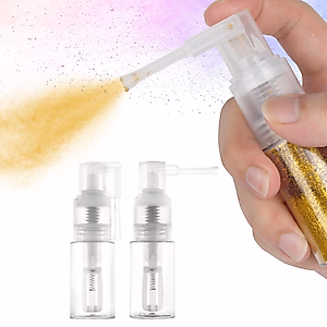 Foyods 2 PCS Glitter Duster Sprayer, 35ML Powder Spray Bottle, Glitter Spray Pump for Craft,Cakes,Cloth, Dry Powder Spray Bottle Empty