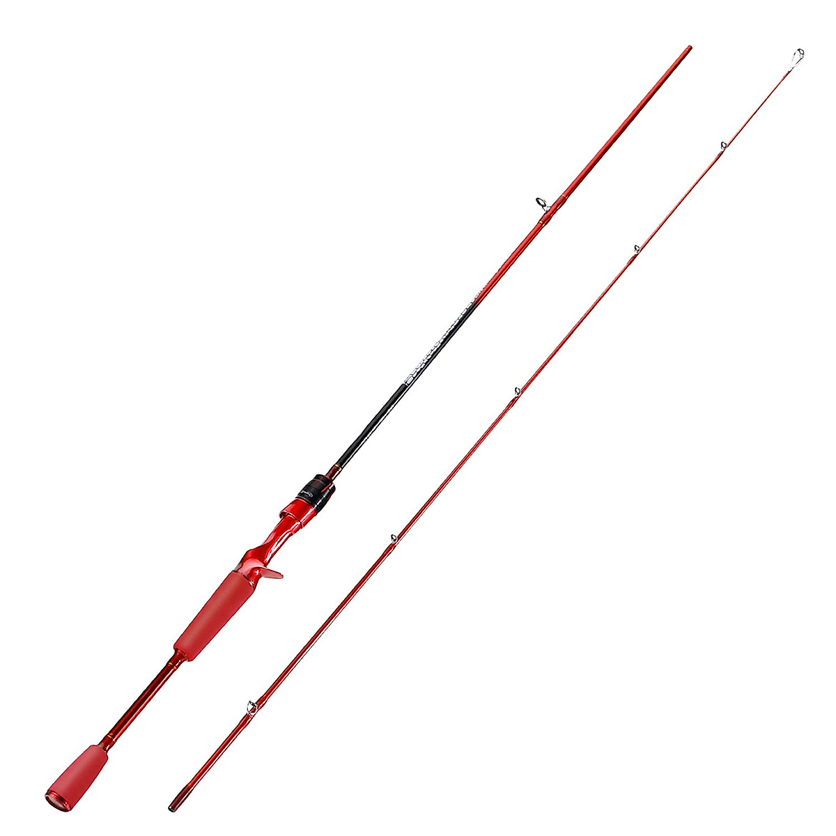 Sougayilang Fishing Rod Two Pieces,Sensitive Graphite Casting Pole with Stainless Guide Rings and Comfortable Handle for Travel Saltwater Freshwater