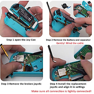 Joycon Joystick Replacement 2 Pack for Fix Drift Nintendo Switch Joy-Con Controller & Switch Lite Joystick Replacement Left/Right Analog Thumb Stick, Metal Latch, Include Y1.5