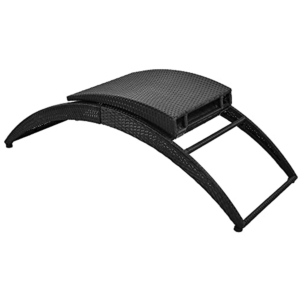 DHHU Foldable Chaise 2-Piece Sofa Set, Patio Wicker Sun Lounger with Removable Bolster Pillow, Green Cushion, Blue