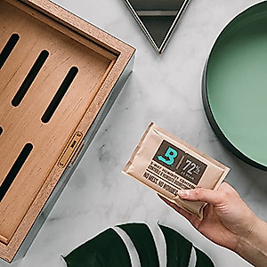 Boveda Starter Kit Bundle: Season a Wood Storage Box Plus Maintain Humidity with 2-Way Humidity Control | Includes (2) Each Size 60 Boveda 84% & 72% | 1-Count