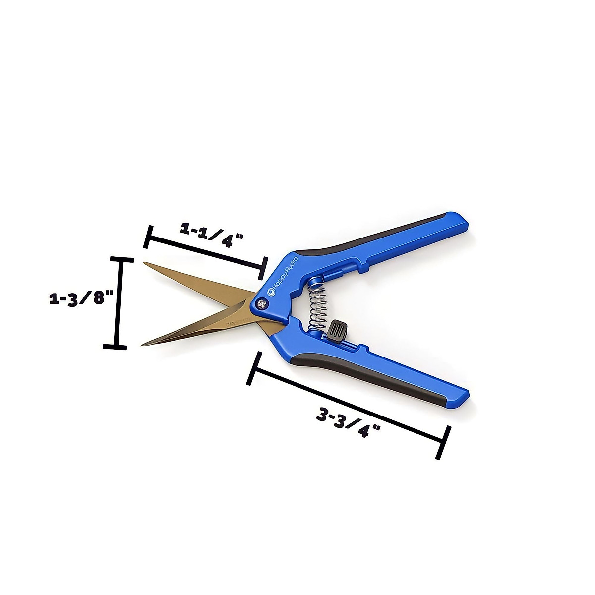 Happy Hydro - Trimming Scissors - Curved Tip - Titanium Coated Blades with Spring-Loaded Comfort Grip Handles - 1 Pack