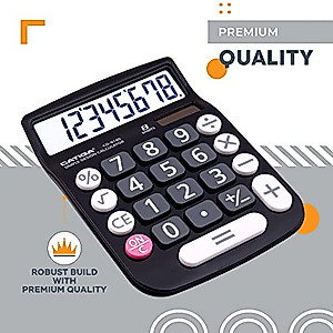 Desktop Calculator 8 Digit with Solar Power and Easy to Read LCD Display, Big Buttons, for Home, Office, School, Class and Business, 4 Function Calculators, with Battery, CD-8185