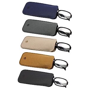 JAVOedge [5 PACK], Soft Felt Slip In Pouch Case for Sunglasses, Reading Glasses, MicroFiber Cloth
