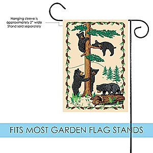 Toland Home Garden 1112577 Climbing Bears Bear Flag 12x18 Inch Double Sided Bear Garden Flag for Outdoor House Flag Yard Decoration