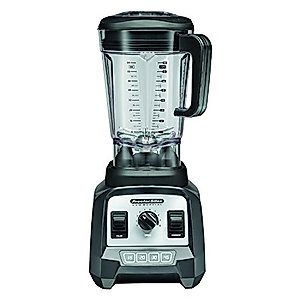Proctor Silex Commercial 55000 High-Performance Blender, 2.4 Peak hp, Variable Speed Dial, BPA-Free 64 oz./1.8 L Container, 17.32" Height, 7.6" Width, 8.69" Length, Black