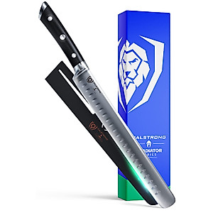 Dalstrong Slicing Carving Knife - 10 inch - Granton Edge - Gladiator Series Elite - Forged High-Carbon German Steel - G10 Handle - w/Sheath - NSF Certified
