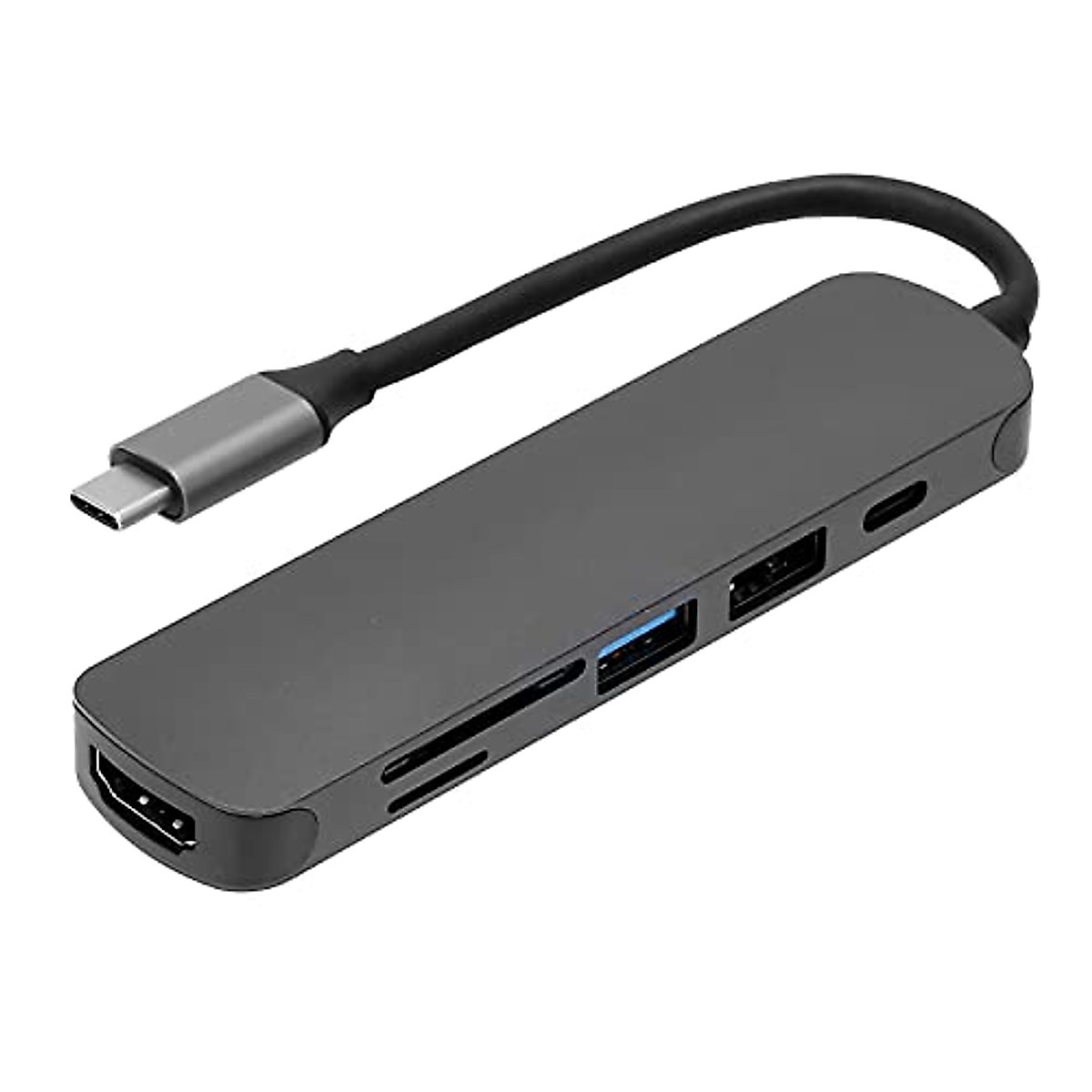USB Adapter, USB C Hub 6 in 1 Type-C Adapter 4K x2K 3840 x 2160 Resolution USB 3.0 5Gbps USB 2.0 480Mbps Docking Station Adapter for Lenovo