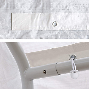 BenefitUSA 12'x20' Carport Canopy Tent Garage Replacement Top Tarp Car Shelter Cover w/Ball Bungees (with Edge)