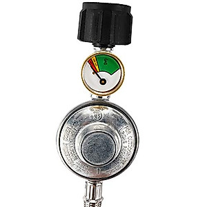 Artilife 5 FT (1.5M) Propane Regulator Hose Replacement with Propane Tank Gauge, Stainless Steel Braided Hose for Burner Stove, Gas Water Heater, Burner and More