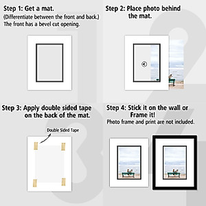 Golden State Art, White Over Black Double Mat - Bevel Cut, Acid Free, 8-Ply Thickness, Signature Friendly - Great for Photos, Pictures, Events, Frames, Prints - 8x10 for 5x7, 10-Pack