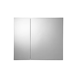 Croydex Williams Bi-View Recessed or Surface Mount, Hang 'n' Lock Easy Installation Medicine Cabinet, 30W x 26H, Aluminum