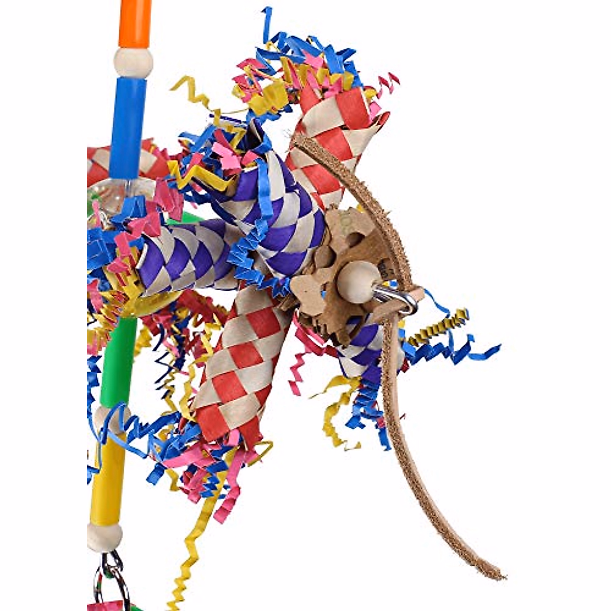 Bonka Bird Toys 1142 Nova Perch Colorful Bamboo Shreddable Chew Parrot Parrotlet Cockatiel African Grey