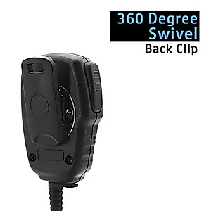 NEWASHAN Microphone for HYT Hytera Radio BD502 PD482i PD502 TC-300 TC-508 TC-2100 HYT2100 Power 446 2-pin Walkie Talkie Shoulder Lapel Speaker Mic with PTT Back Clip Audio Jack Water Resist