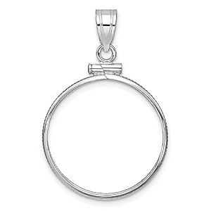Wideband Distinguished Coin Jewelry 14kw Polished Screw Top 22.0mm x 1.9mm Coin Bezel Pendant