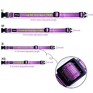Personalized Dog Collar Adjustable Dog Collar Fadeproof Custom Embroidered with Pet Name and Phone Number, 11 Thread Color Options for Boy and Girl Dogs